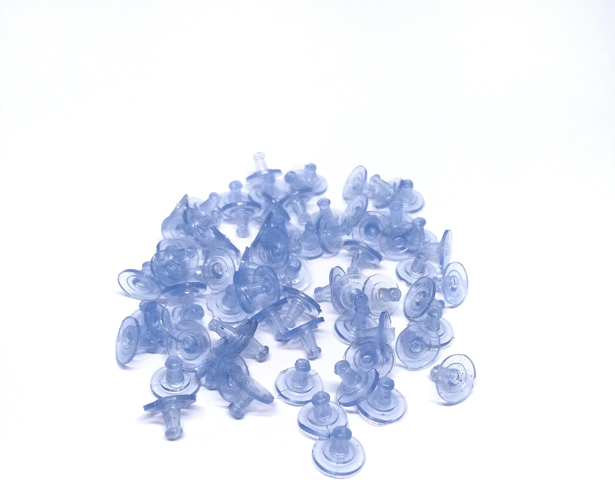 DYOMNIZY Flat Clear Bluish Silicone Ear Back Stoppers/Push Buttons ...