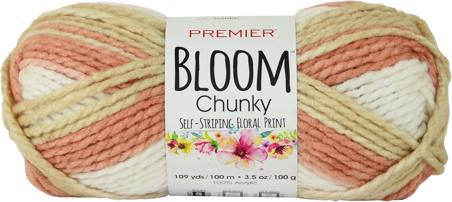 Amazon.com: Premier Yarns Bloom Chunky Yarn, Self-Patterning Yarn for ...