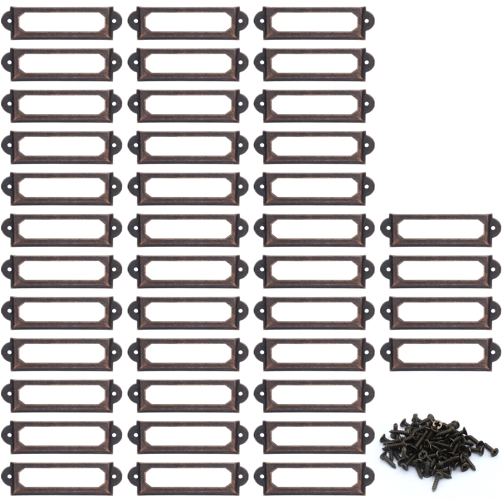 Amazon.com : Uenhoy 40 Pcs Metal File Cabinet Label Holders, Vintage ...