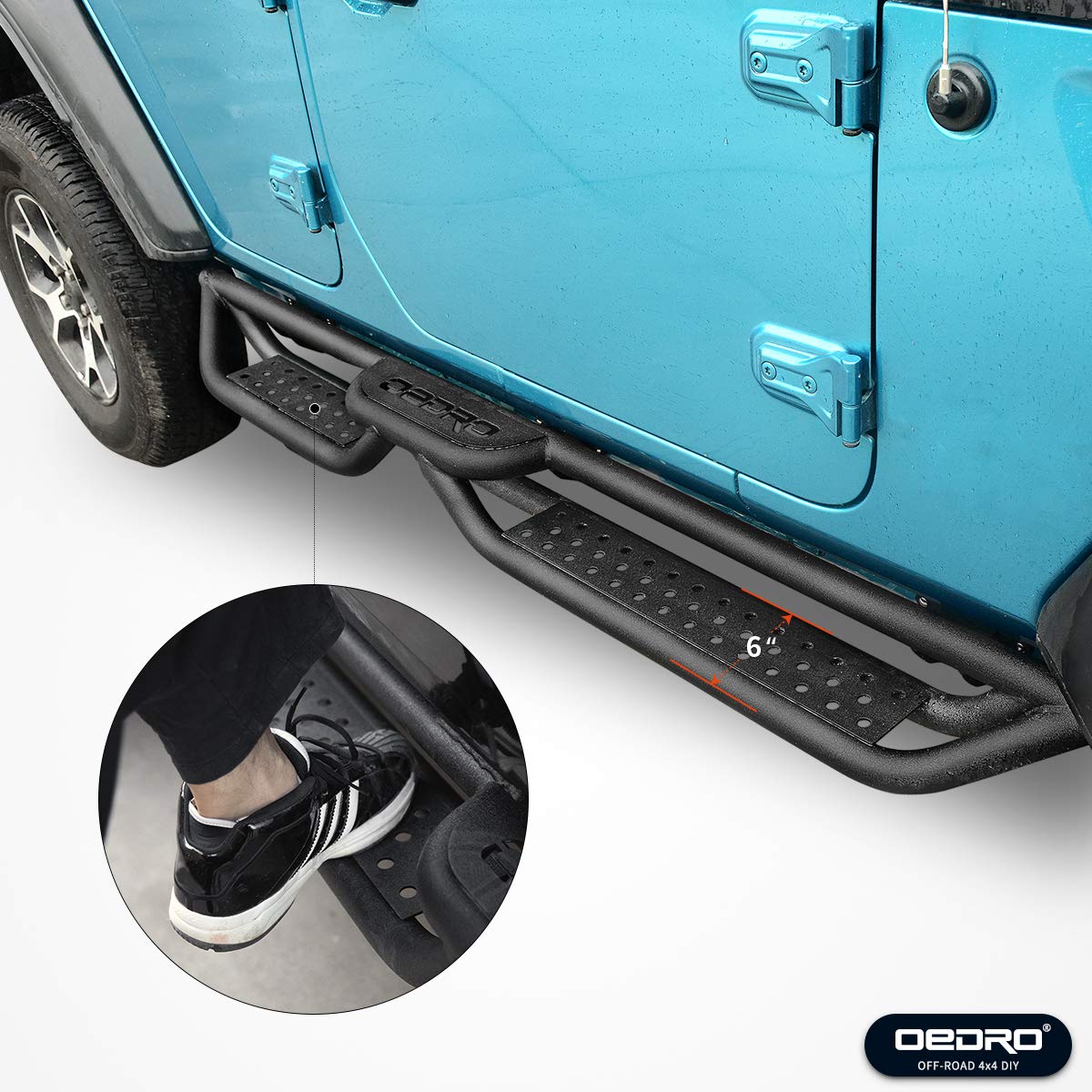 OEDRO Running Boards with Two Stairs Design All-Steel Build, Bolt-on ...