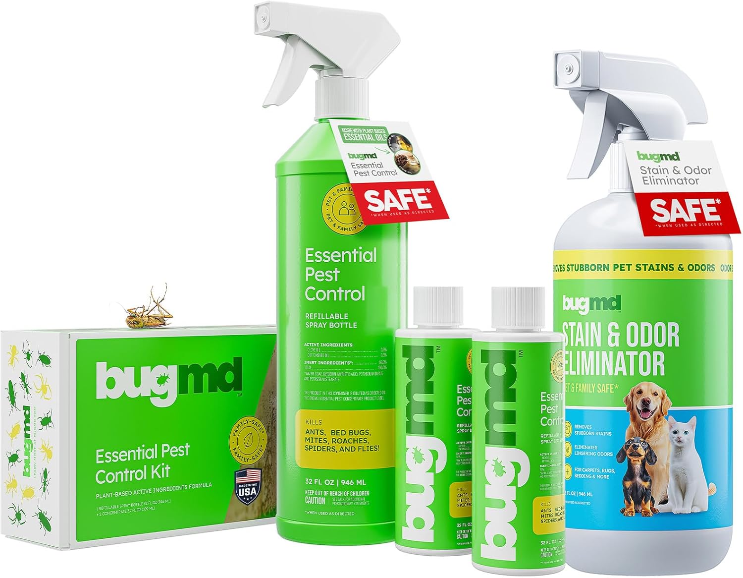 Amazon.com: BugMD Essential Pest Control Starter Kit + BugMD Pet Odor ...