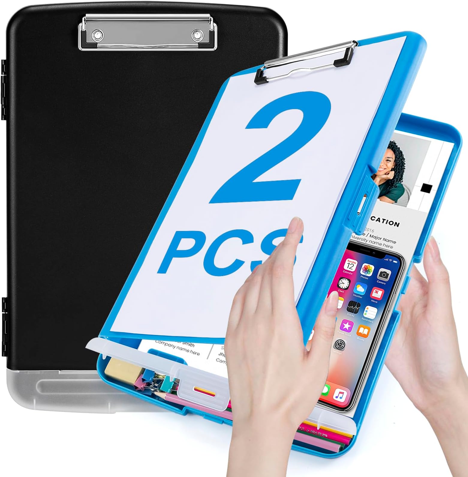2 PCS-A4-Clipboard-Storage-Waterproof-Clip-Boards-Cover-Folder ...