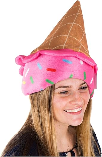 Amazon.com: Tigerdoe Ice Cream Party Hat - Ice Cream Cone Costume ...