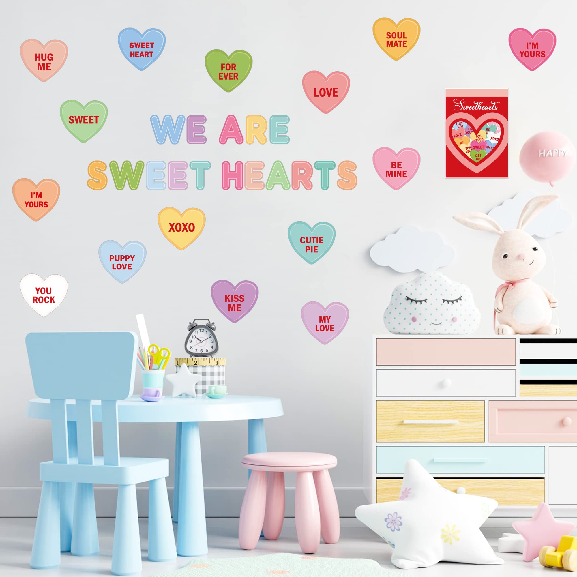 Snapklik.com : AsodSway 97Pcs Valentines Day Candy Heart Bulletin Board ...