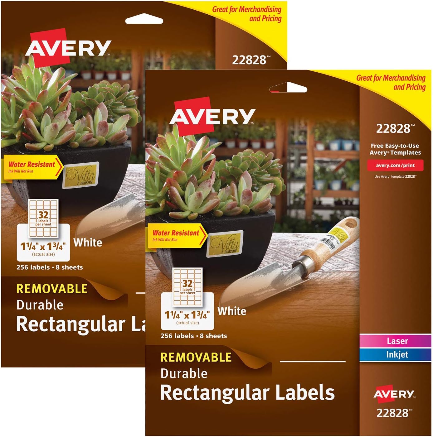 Amazon.com : Avery Printable Blank Rectangle Labels (22828) and Avery ...