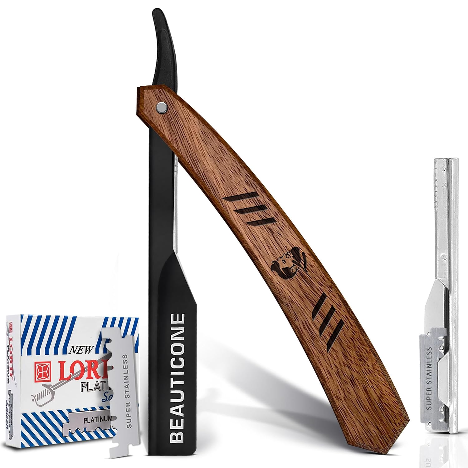 BEAUTICONE Straight Razors for Men, Straight Edge Razor with Single ...