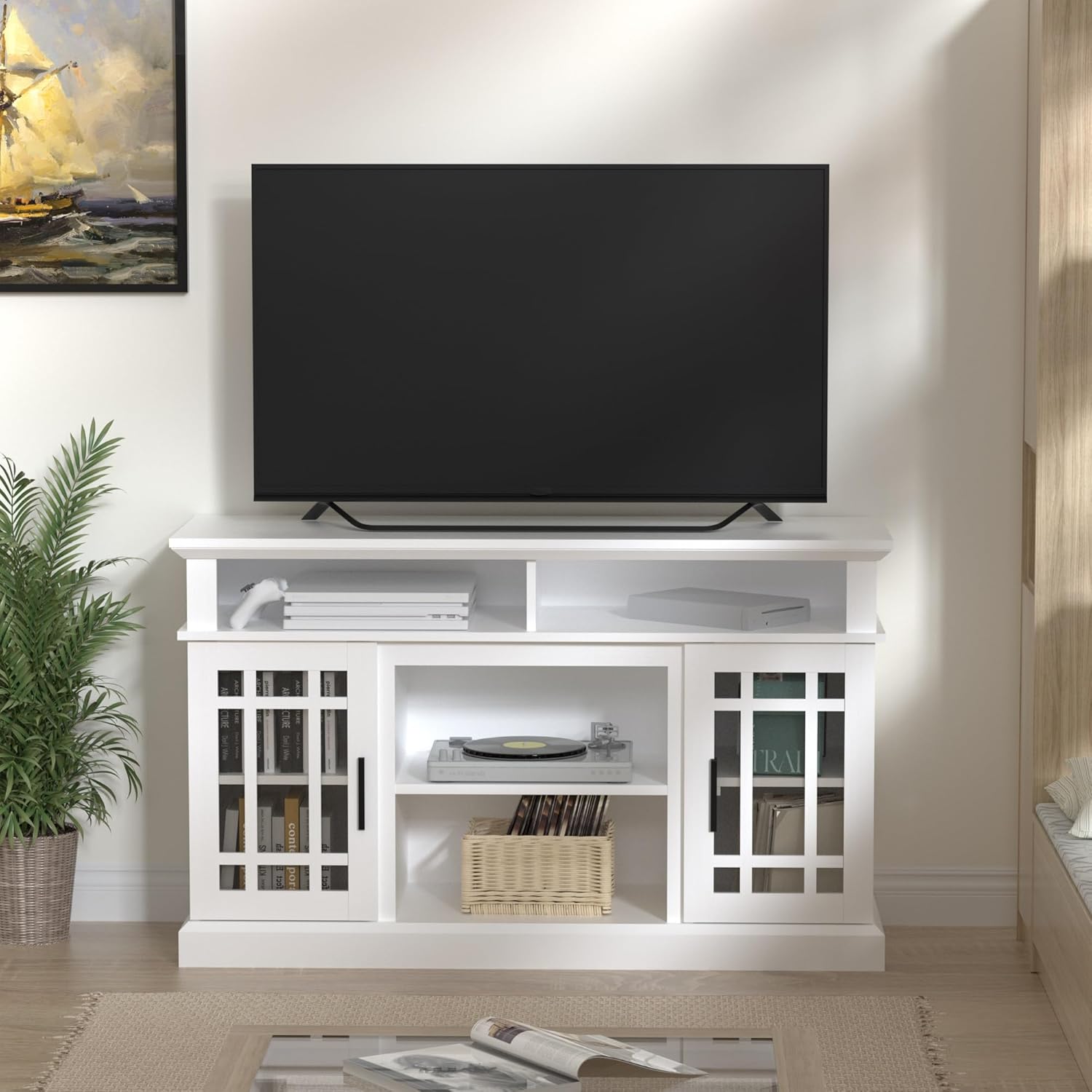 Amazon.com: TRONLEE 48'' TV Stand, Entertainment Center Media Console ...