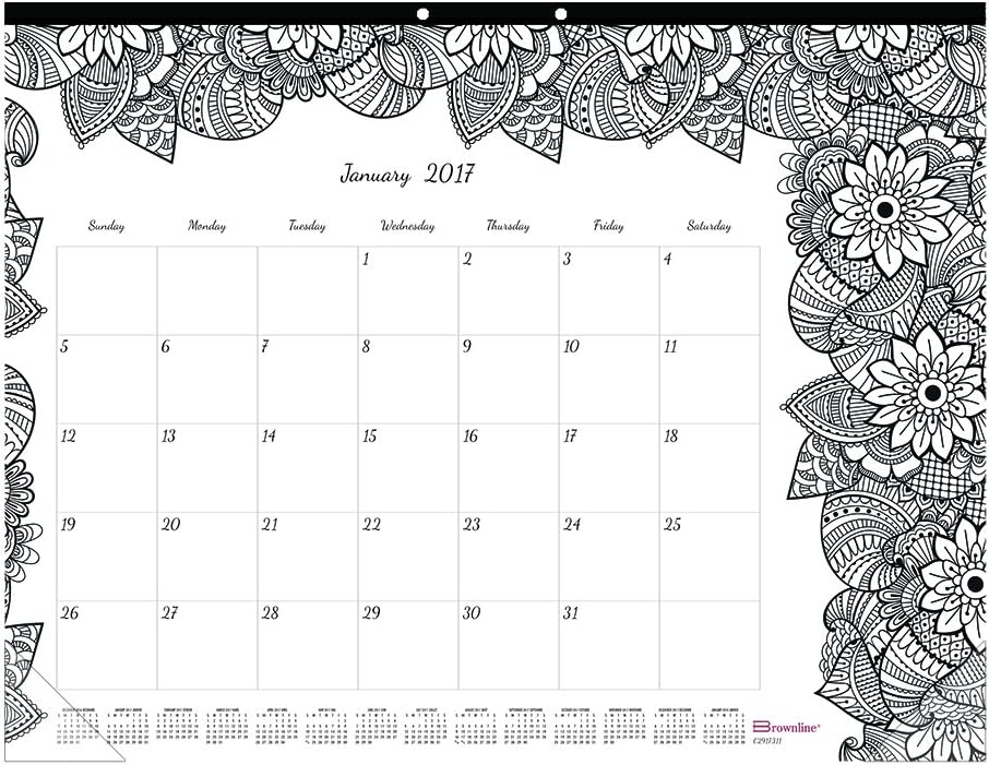 Amazon.com : Blueline DoodlePlan Desk Pad Calendar w/Coloring Pages, 22 ...