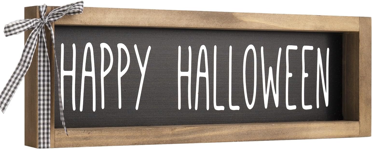 Amazon.com: Halloween Round Wooden Sign Figure 31 Table Sign Shiplap ...