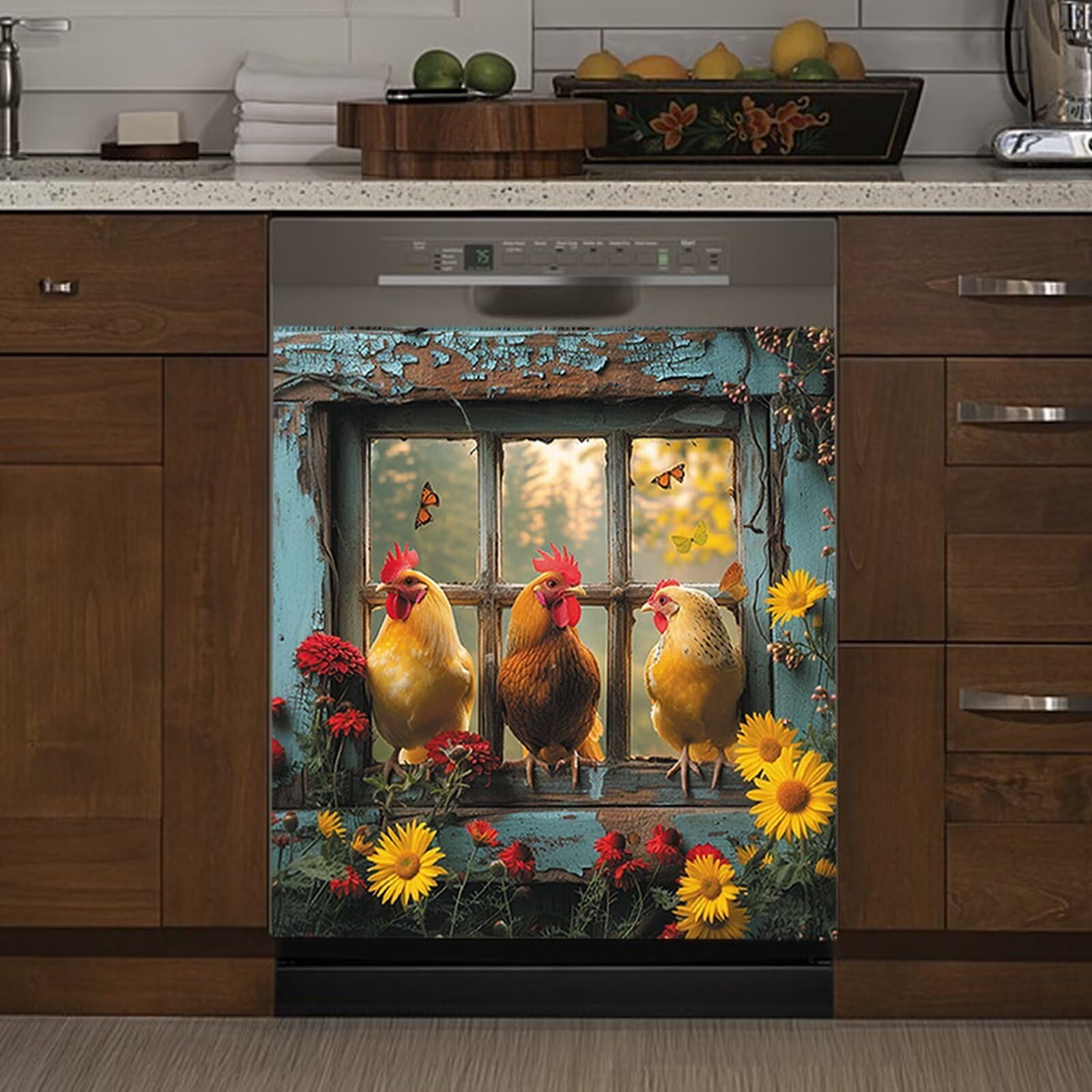 Amazon.com: Homega Country Farmhouse Dishwasher Magnet Cover, Farm ...