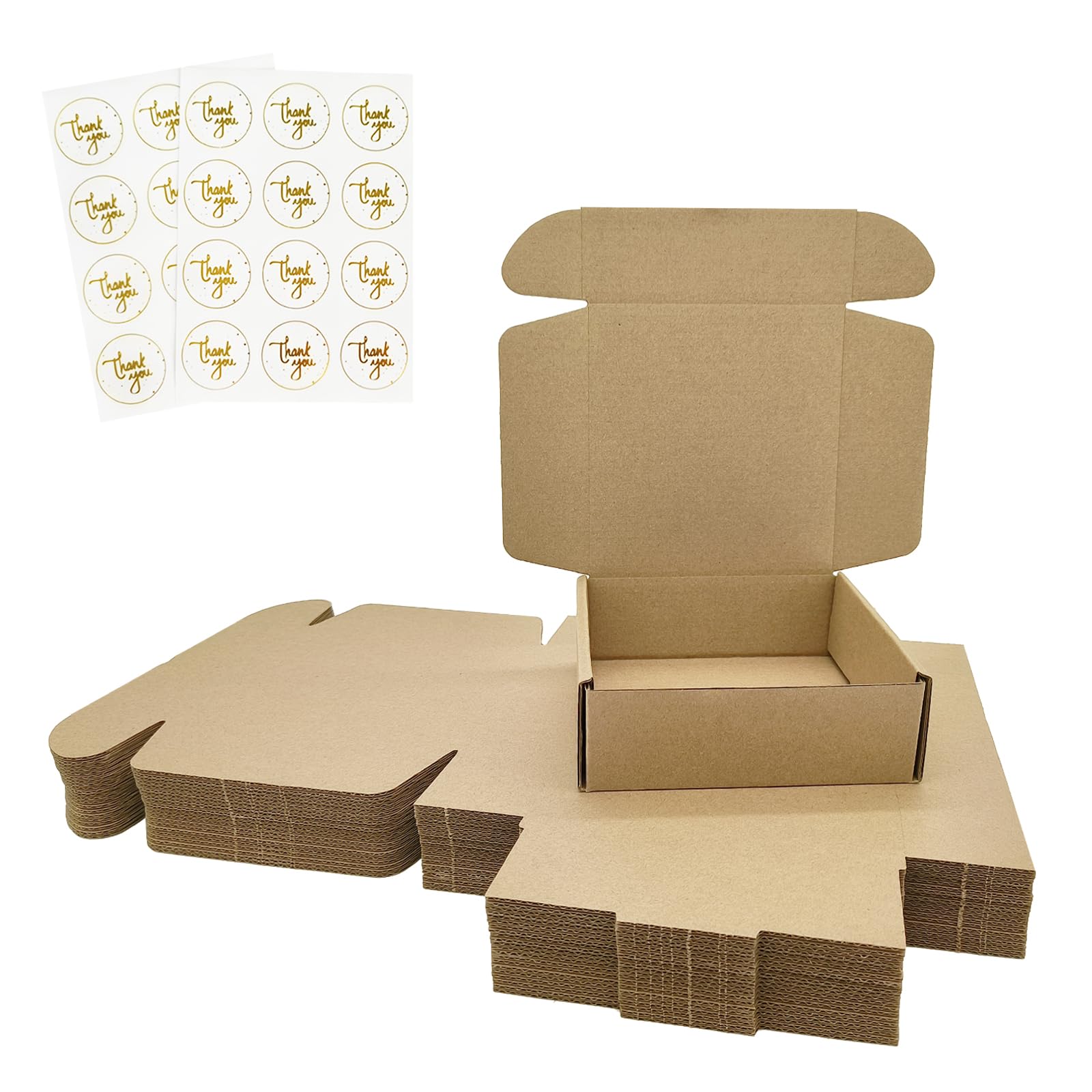 Amazon.com: OFIHANLY 6X6X2" Kraft Small Shipping Boxes Bulk, 24 Pcs ...