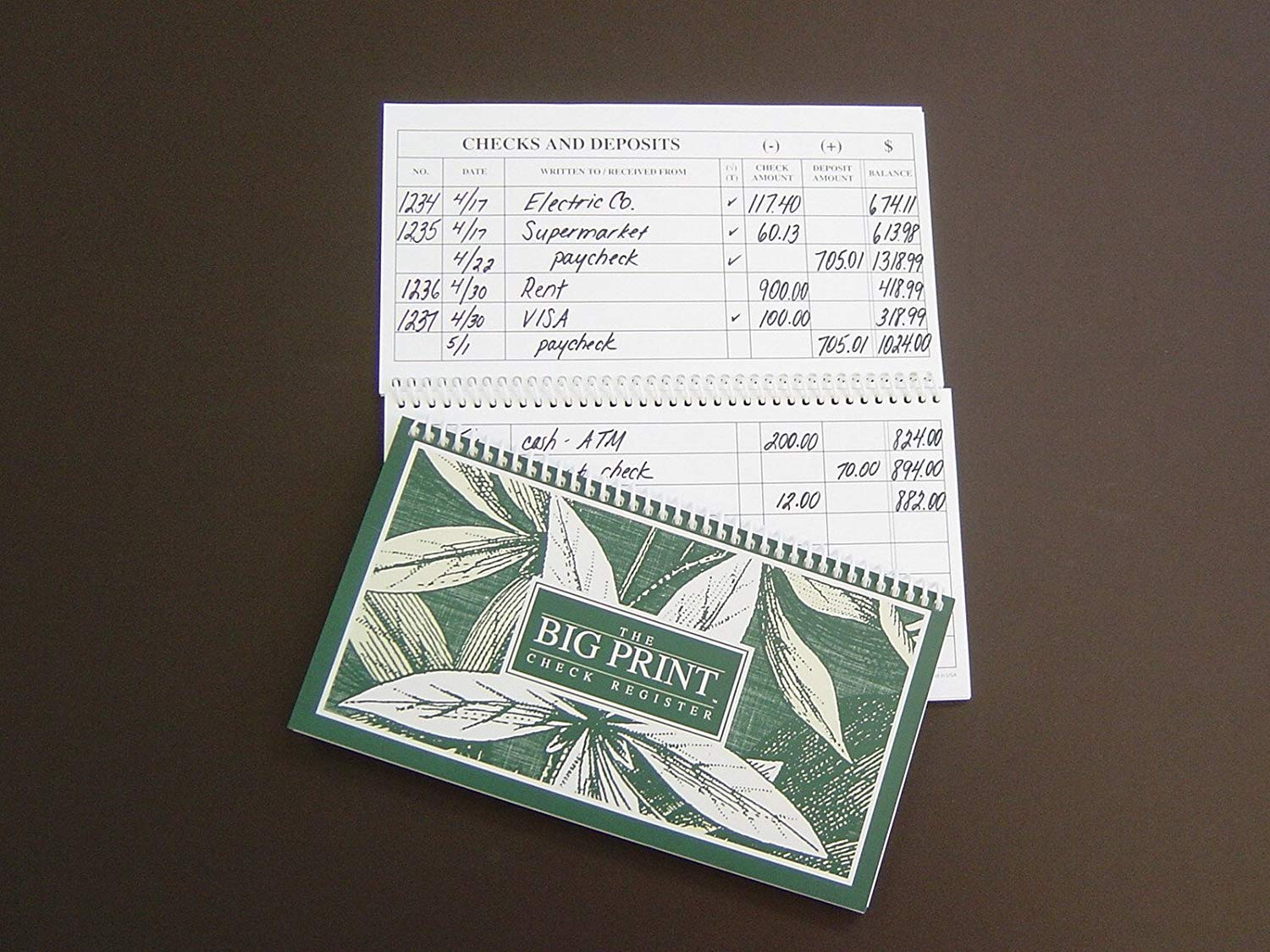 Amazon.com : The Big Print Check Register - Spiral Bound : Large Print ...