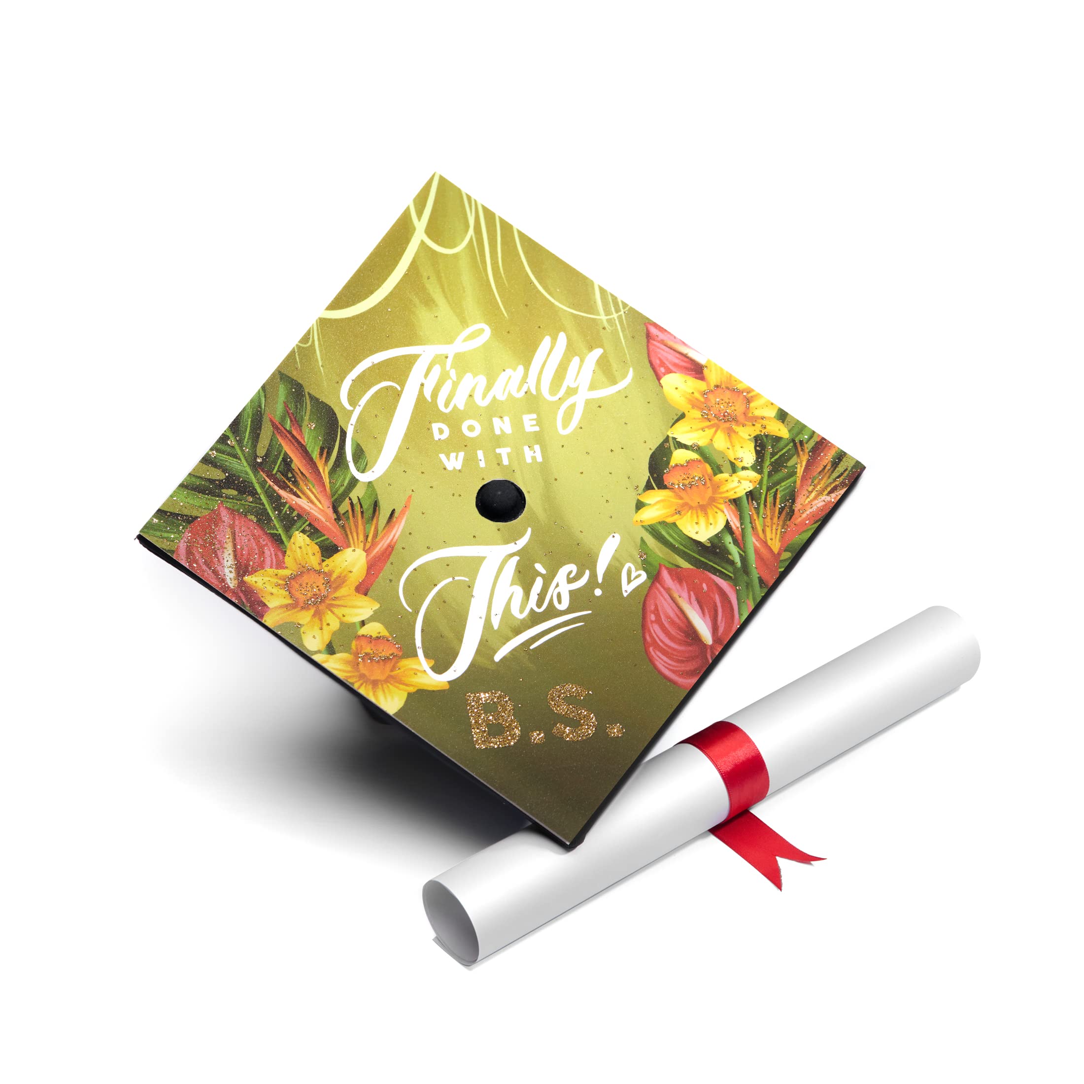 Amazon.com: Once Upon A Time Graduation Cap Topper with Flowers, Grad ...