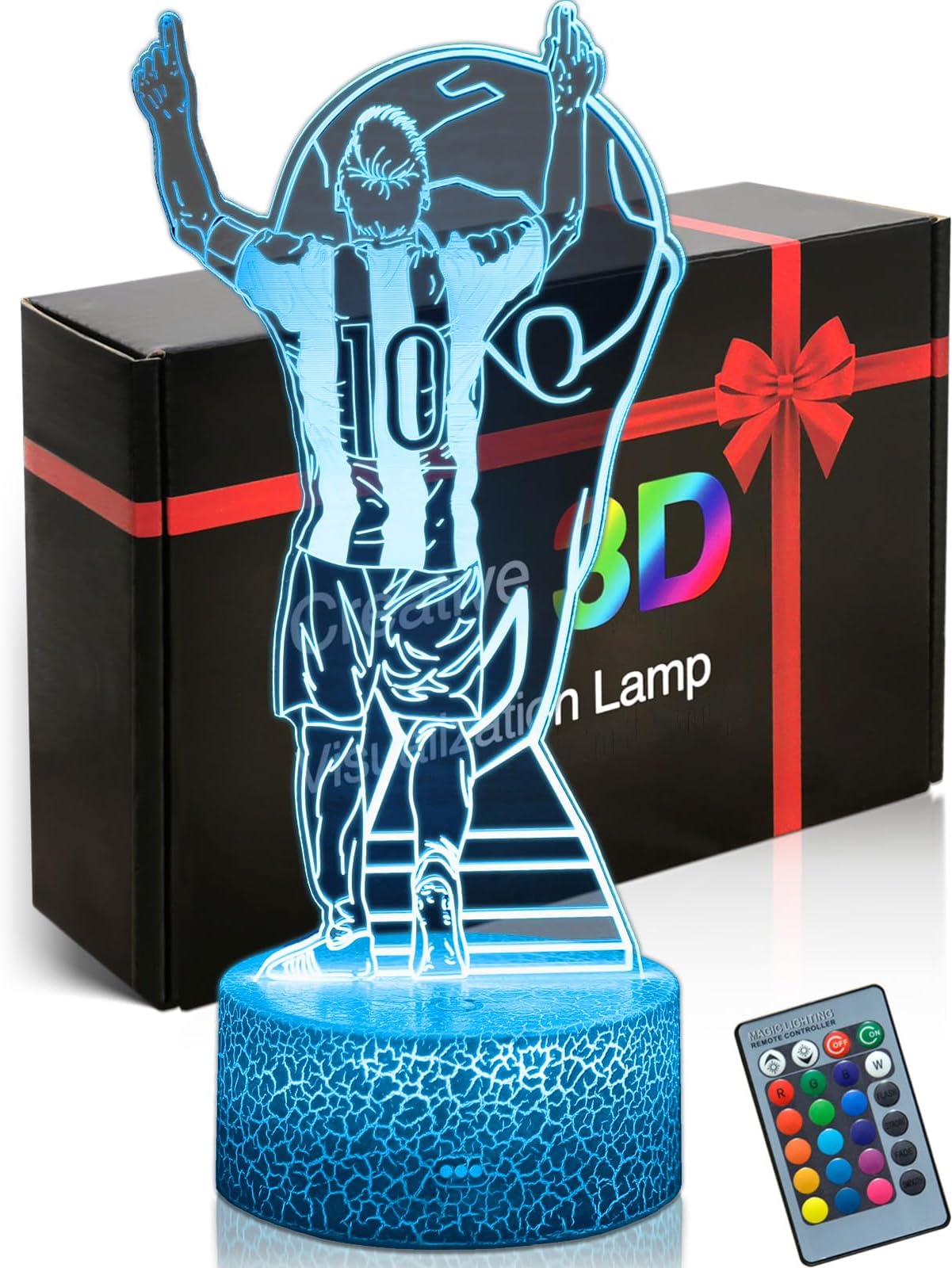 DAHEYMA Soccer Night Light for Kids, 3D Optical Illusion Mood Light 16 ...