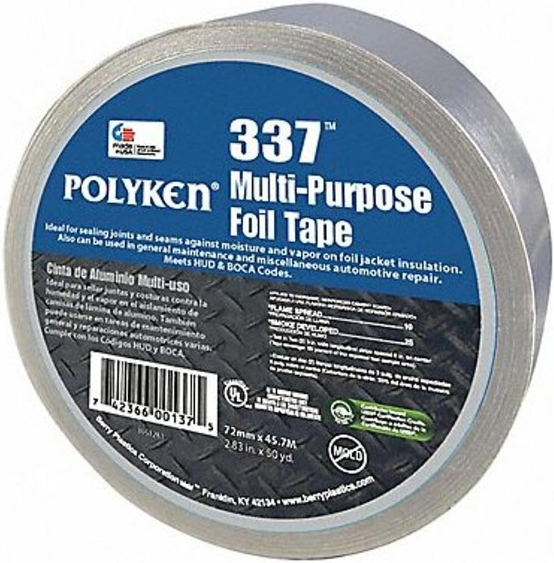 Polyken Aluminum Tape - 3 in Width x 50 yd Length - 3.7 mil Total ...