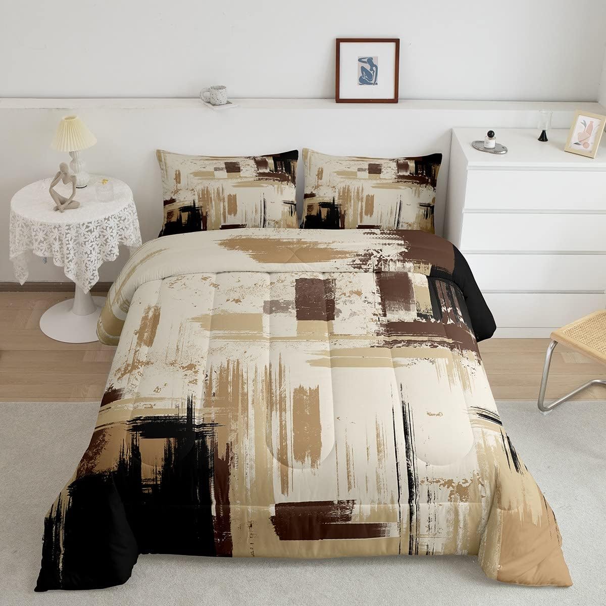 Amazon.com: Abstract Bedding Set Kids Modern Abstract Art Comforter Set ...