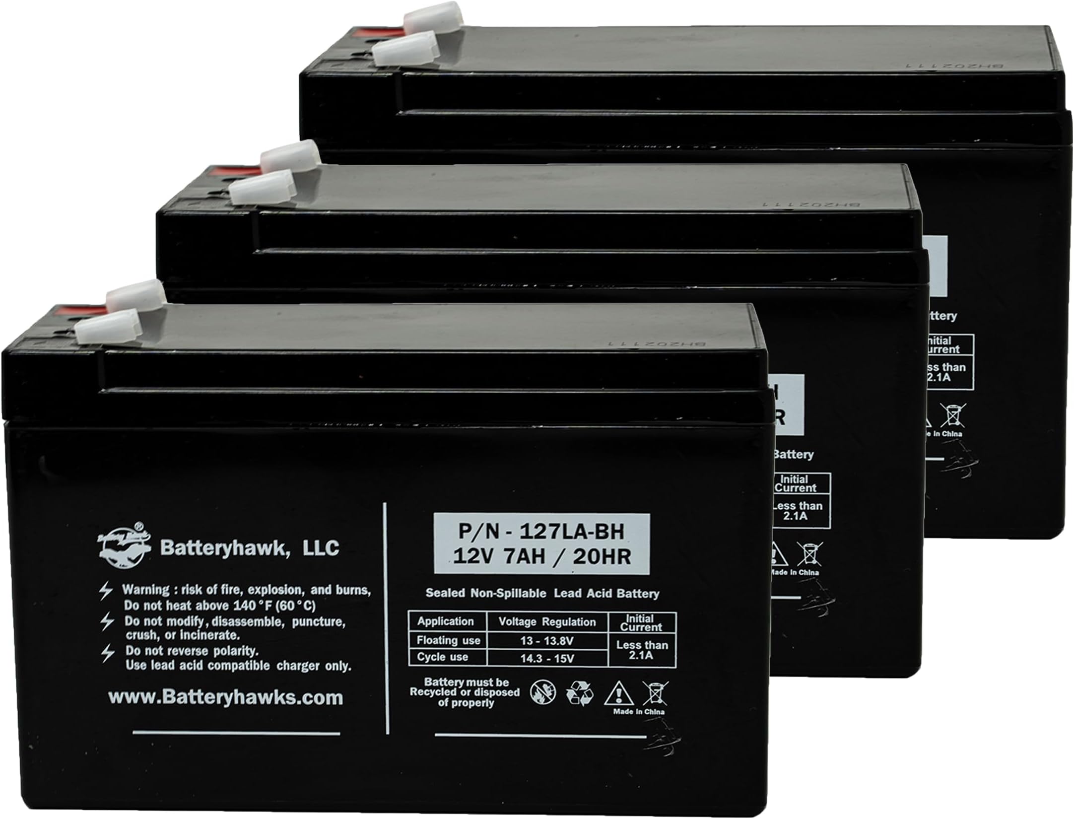 Amazon.com: Battery Hawk (3 Pack) UB1280 UB1270 PC1270 BG-1270 SLA1079 ...