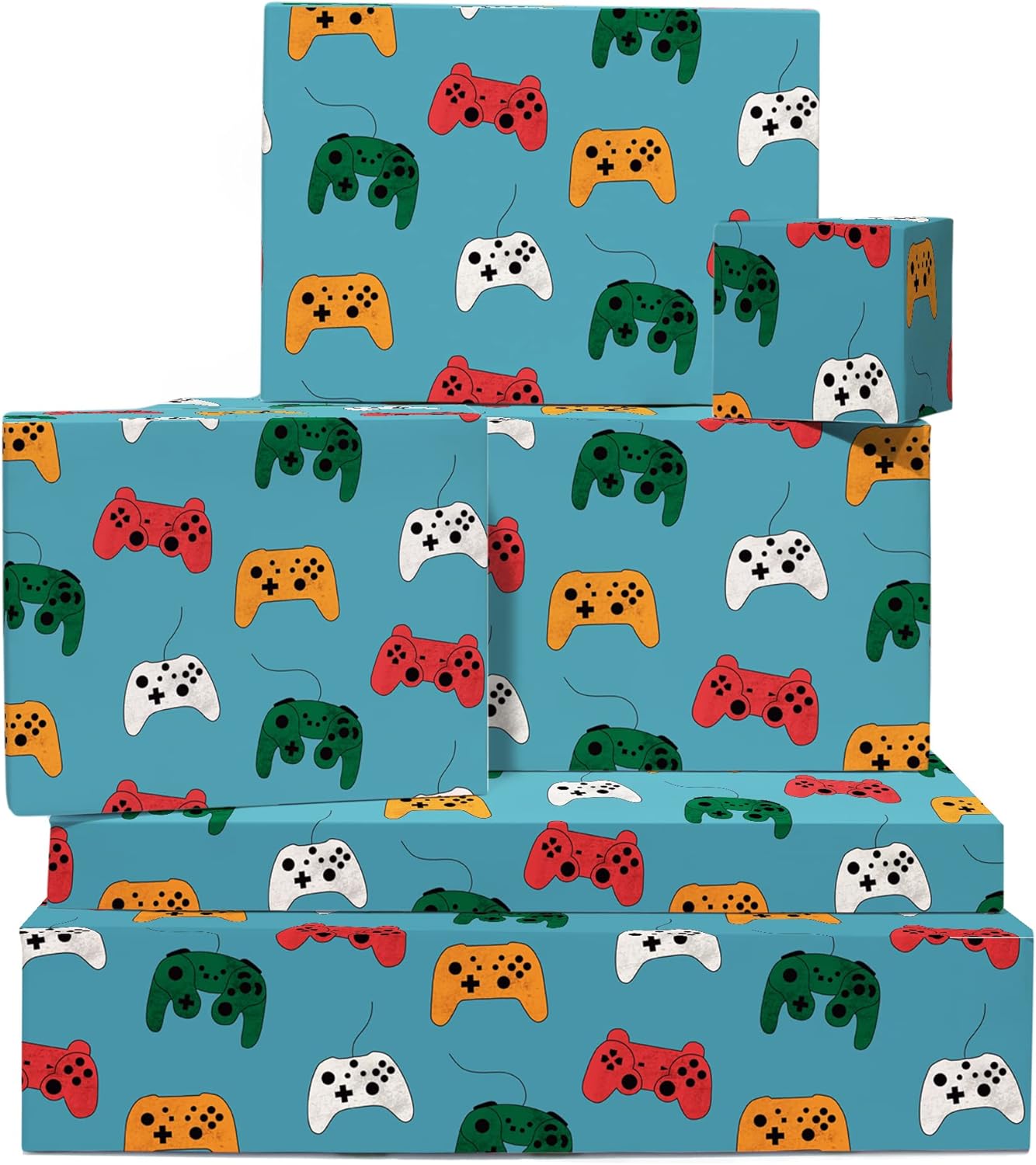 Amazon.com: CENTRAL 23 Gaming Wrapping Paper - 6 Sheets of Gift Wrap ...