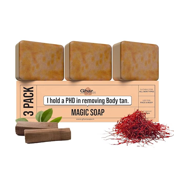 Amazon.com : GHAR SOAPS Sandalwood & Saffron Magic Soaps For Bath ...