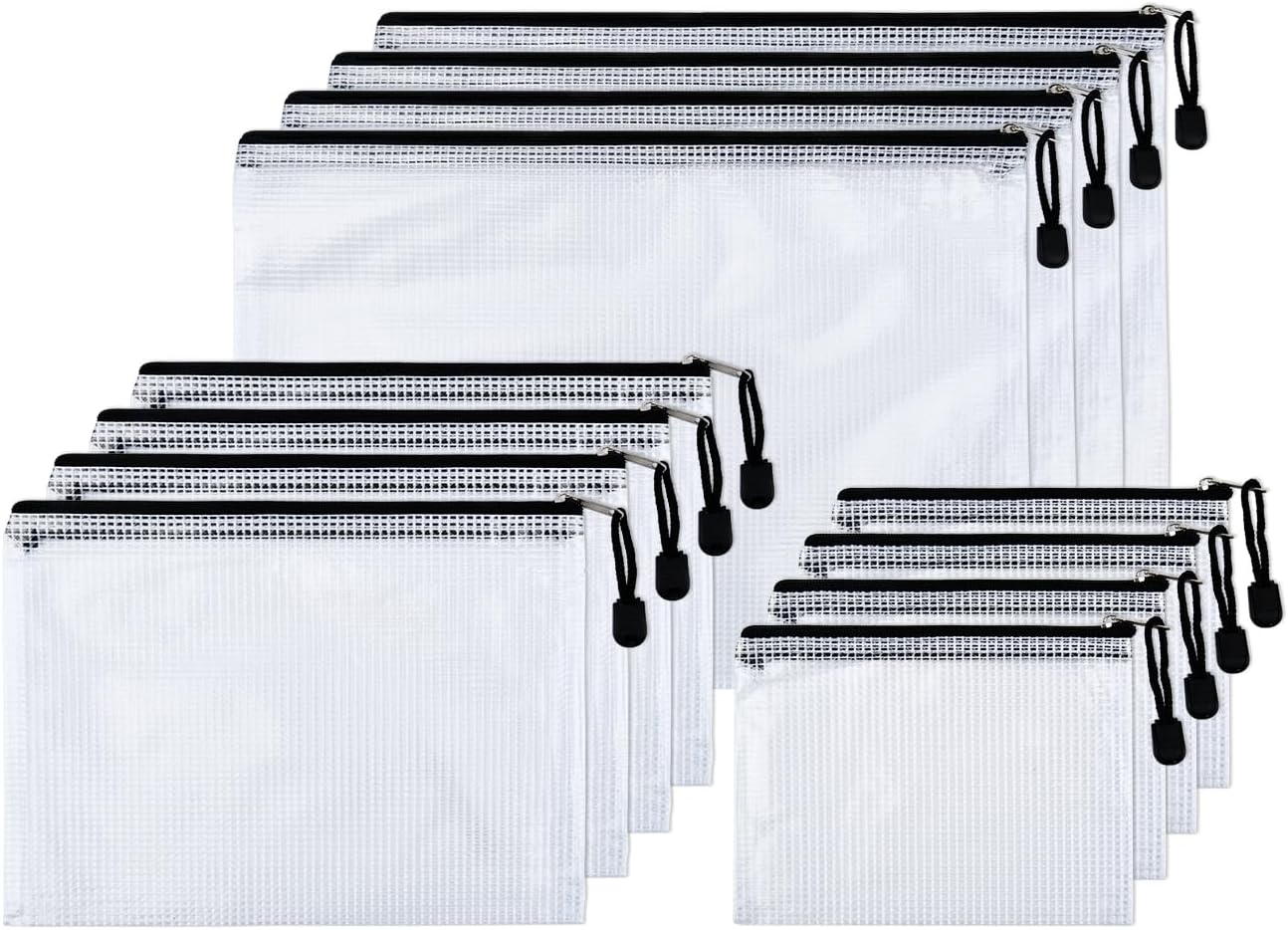 DODUOS Dokumententasche A4+A5+A6, 12 Stück Zipper Beutel Reißverschluss ...