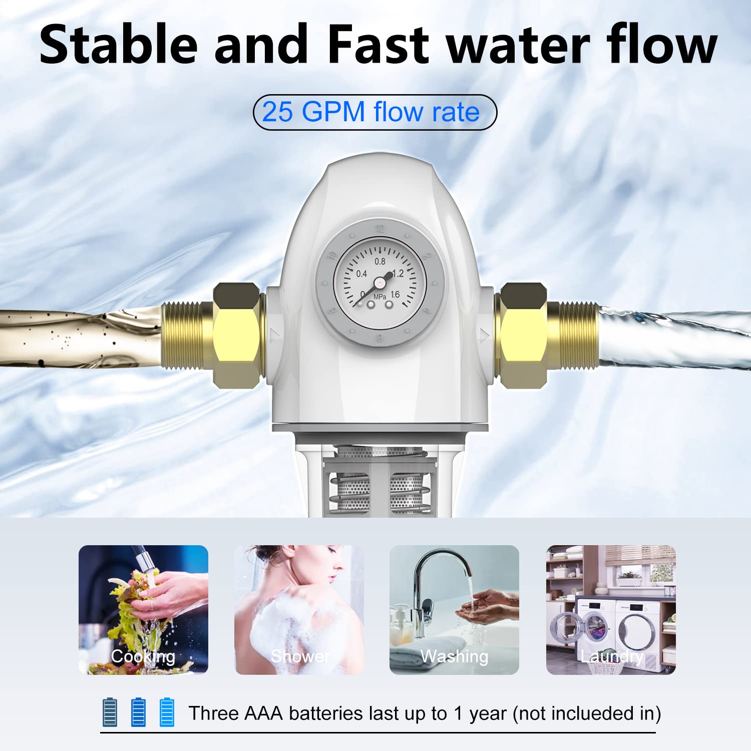 Buy ALTHY Whole House Auto Flushing Backwash Spin Down Sediment Water ...