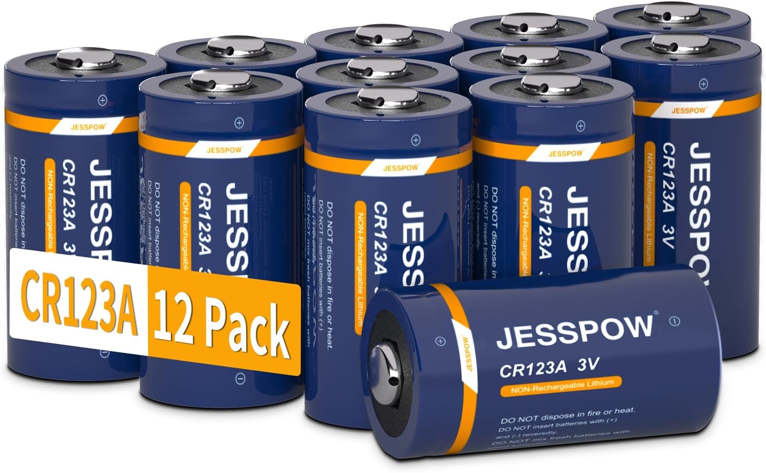 Amazon.com: JESSPOW CR123A 3V Lithium Battery 1600mAh, 123 Lithium ...