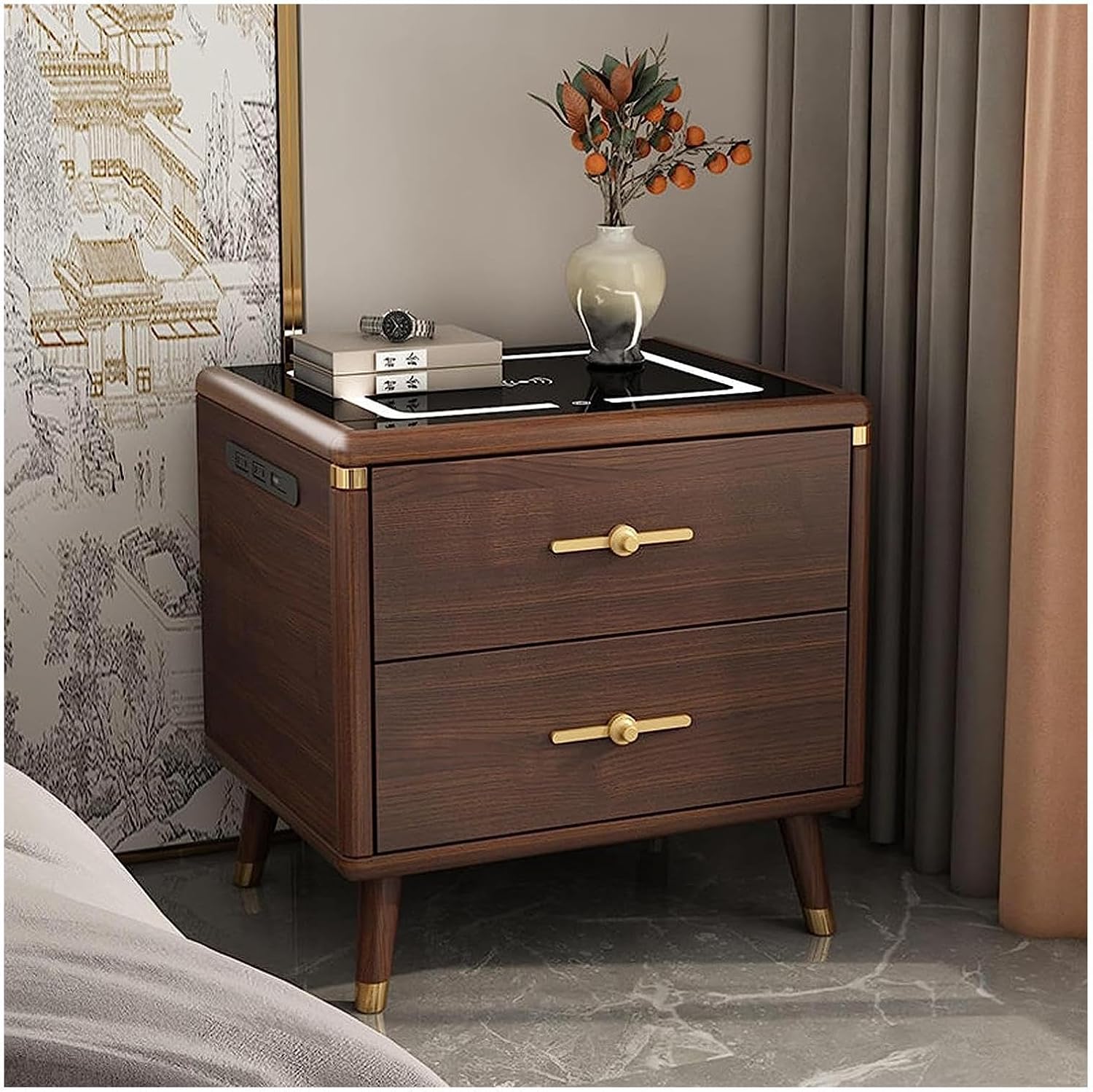 Amazon.com: Bedside Table Smart Nightstand Wireless Charging End Table ...