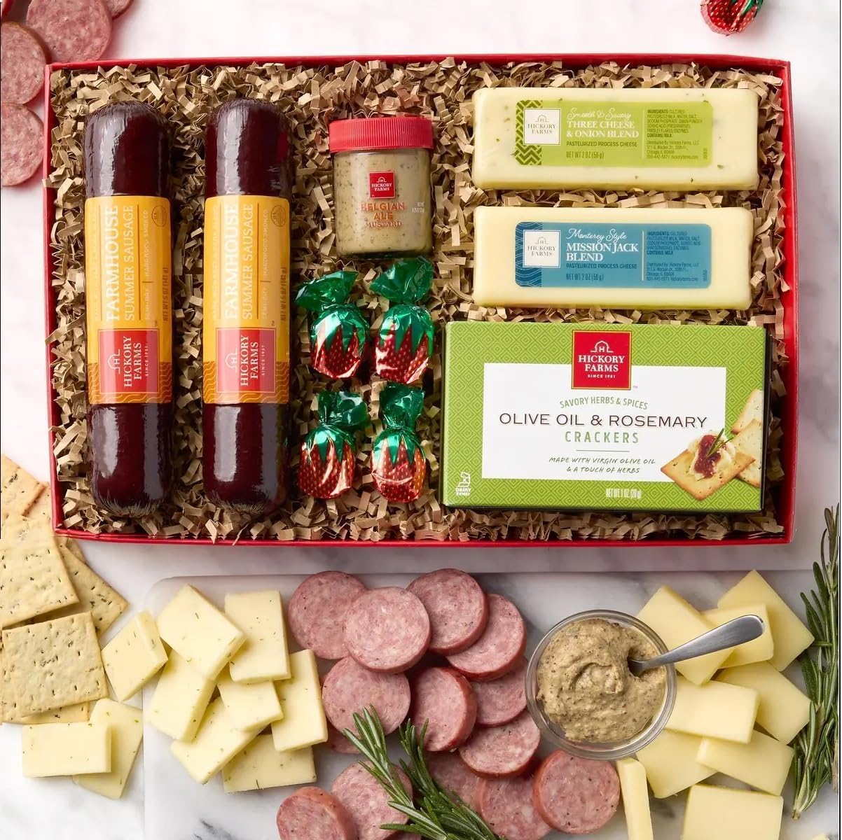 Amazon.com : Hickory Farm Savory Sausage & Cheese Gift Box | Gourmet ...