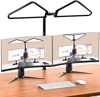 LED Desk Lamp for Home Office,Triangle Desk Light,360° Adjustable ...