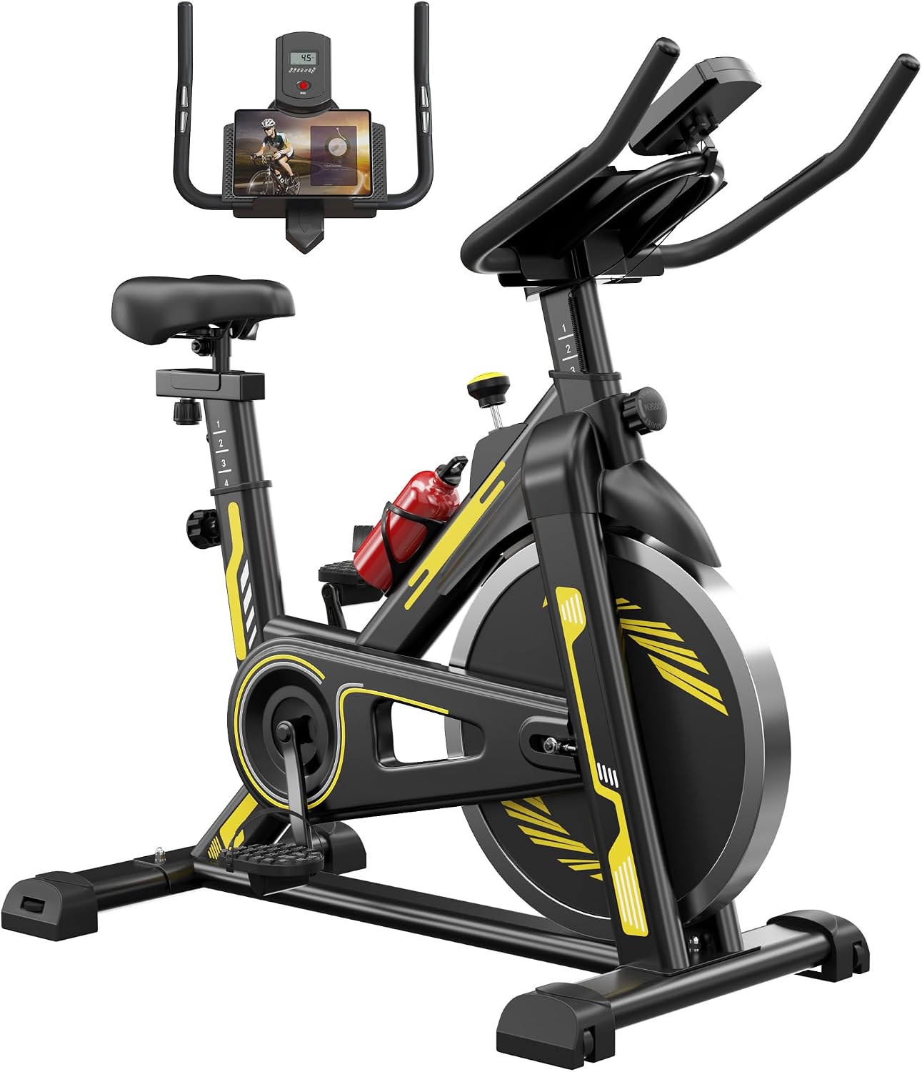 SogesHome Exercise Bike, Brake Pad Stationary Bike for Home,Low Noise ...