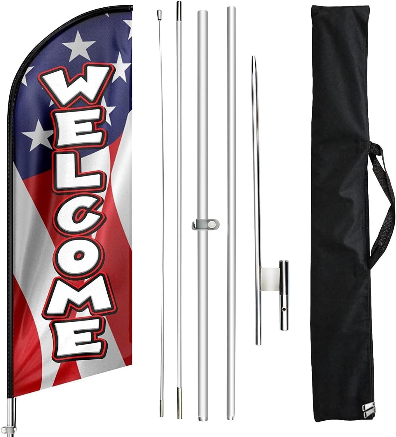 Amazon.com : Welcome Feather Flag, Welcome Feather Banner Pole Kit and Ground Stake, Welcome ...