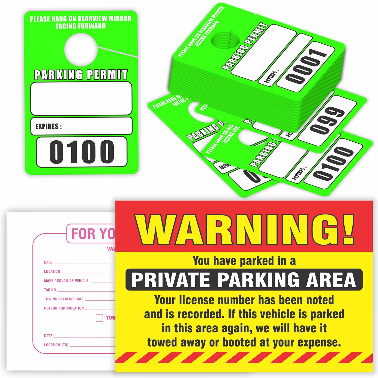 Amazon.com : PARTH IMPEX Parking Permit Hang Tags and Private Parking ...