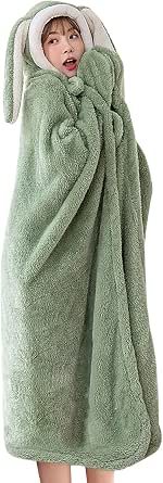 Amazon.com: Oversized 5fts Bunny Blanket Hoodie with Ears Pink Bunny ...