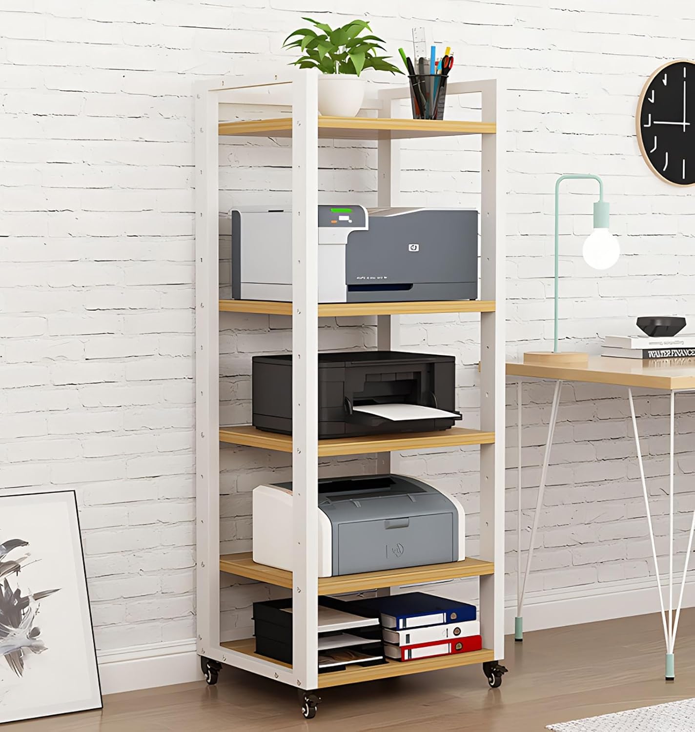 Modern 5 Tier HiFi Audio Equipment Rack Cabinet on Wheels Heavy Duty ...