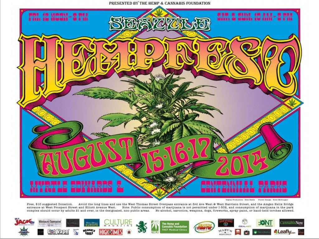 Amazon.com: Seattle Hempfest® Official 2014 "Flower" Poster: Posters ...