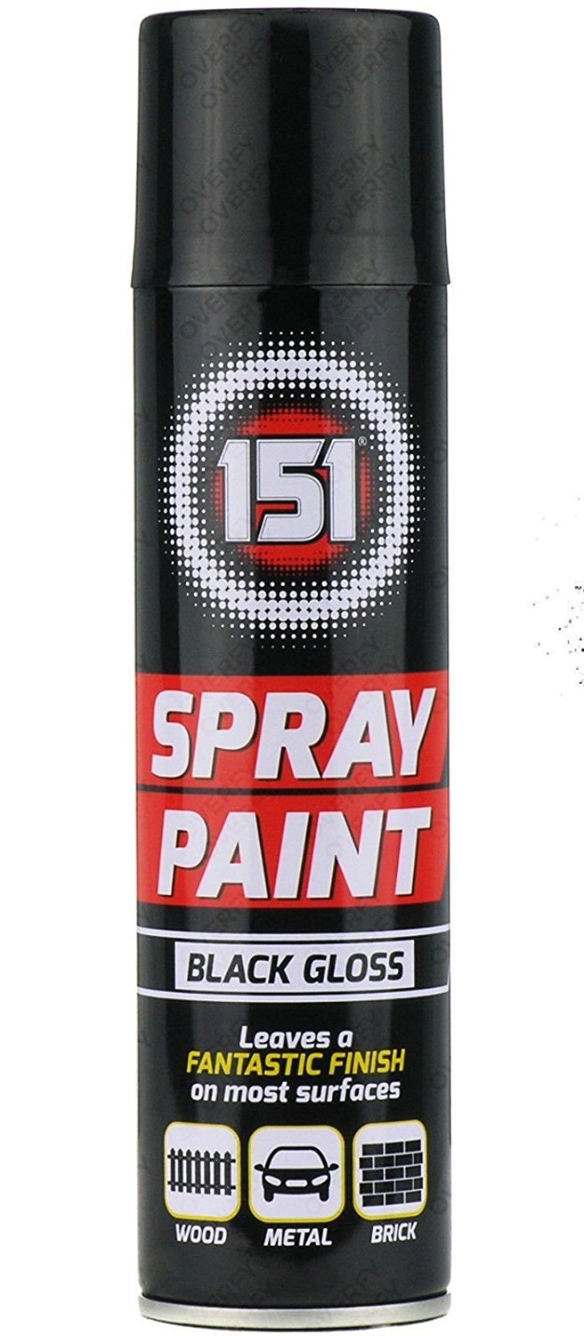 151 Black Gloss Multi-Purpose Aerosol Spray Paint 250ml (1 Pack ...
