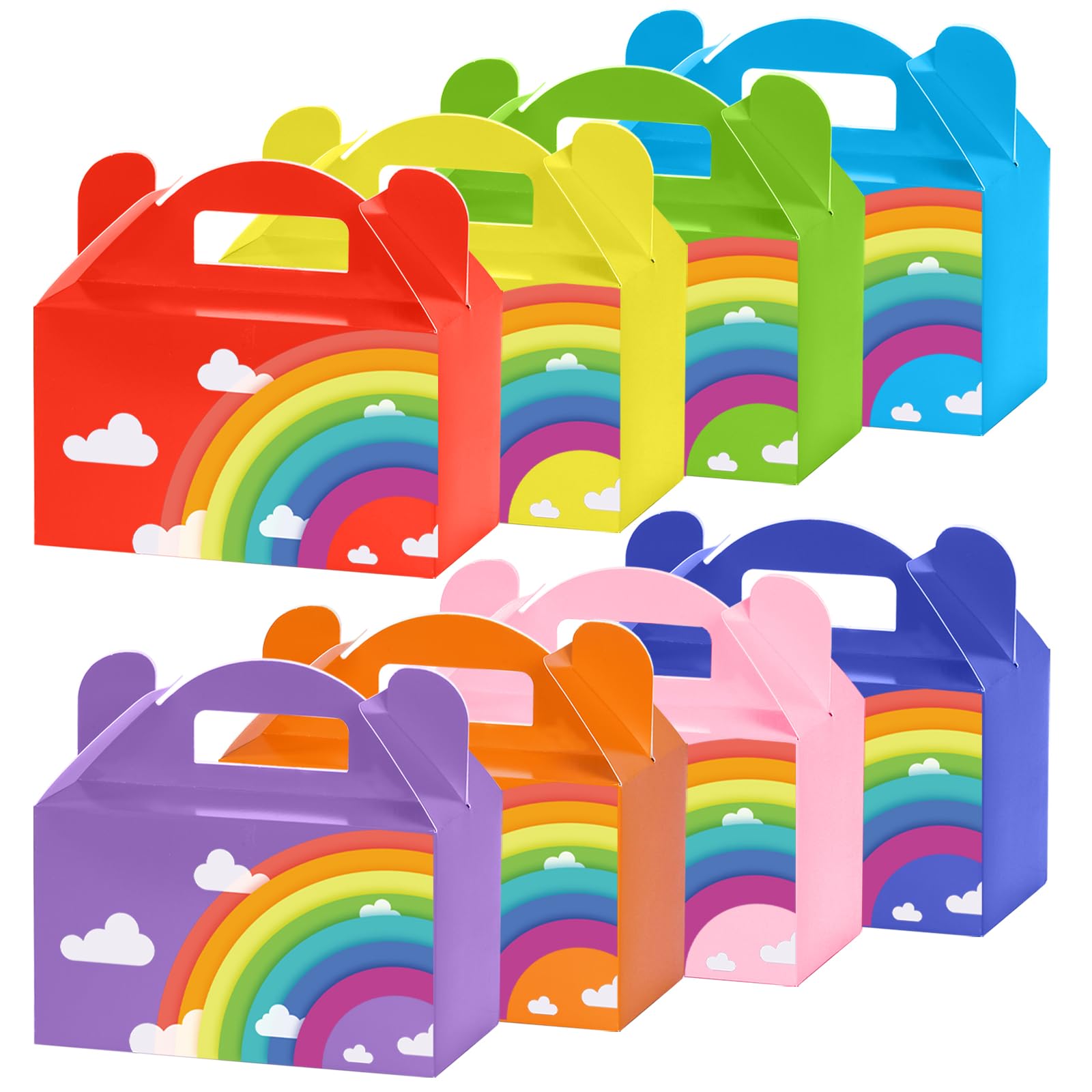 Snapklik.com : 48 Pack Rainbow Treat Boxes, Paper Gift Gable Box ...