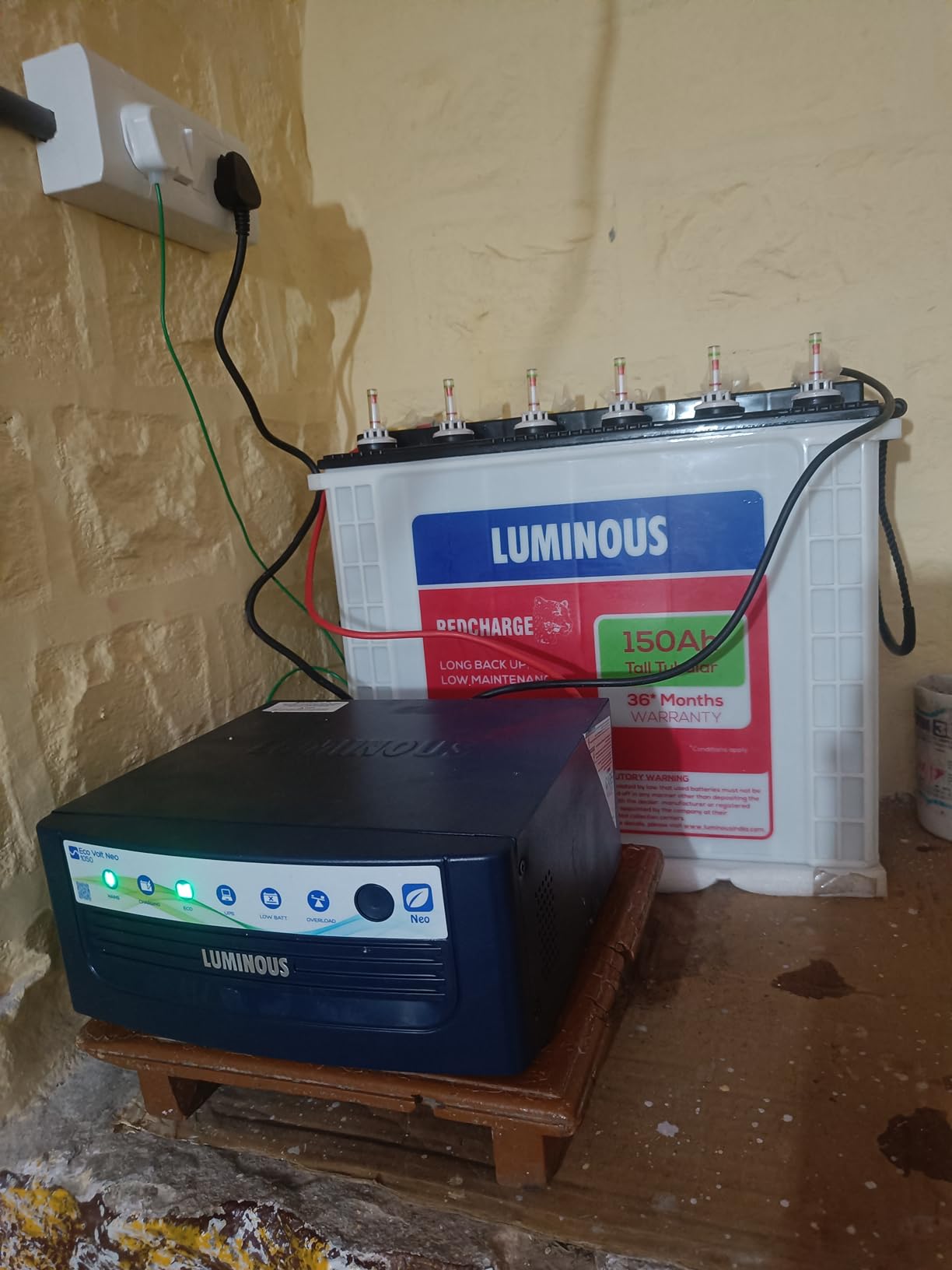 Luminous Inverter & Battery Combo (Eco Volt Neo 1050 Pure Sine Wave ...