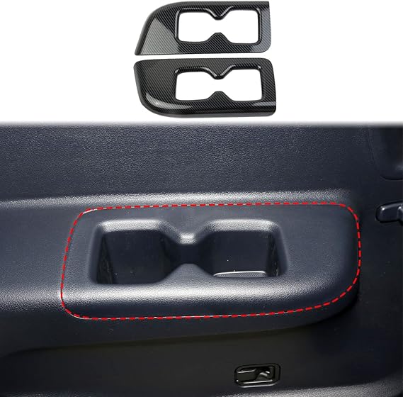 Amazon.com: Carbon Fiber Inner Rear Third Row Cup Holder Trim Cover ...
