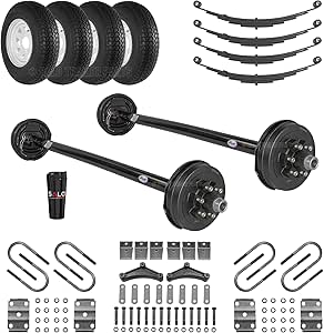 Amazon.com: Tandem 5,200 LB Brake Axle Kit - Cambered Trailer Axles ...