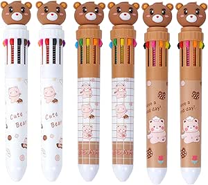 Amazon.com : NSJDDWN Kawaii Multicolor Pens 6 Pcs 0.5mm 10-in-1 ...