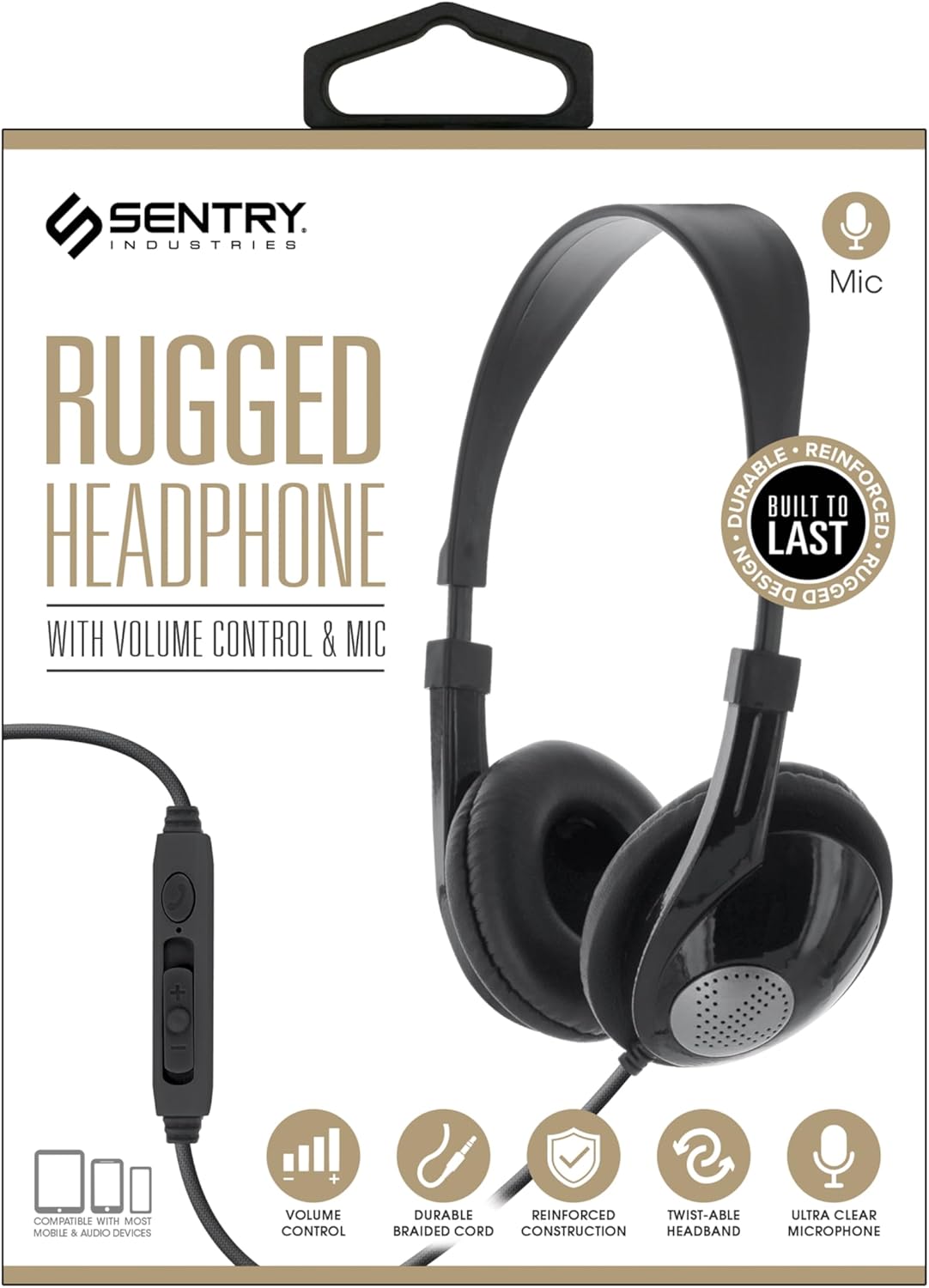 Amazon.com: SENTRY HS261 Over The Ear Headphones, Wired 3.5mm ...