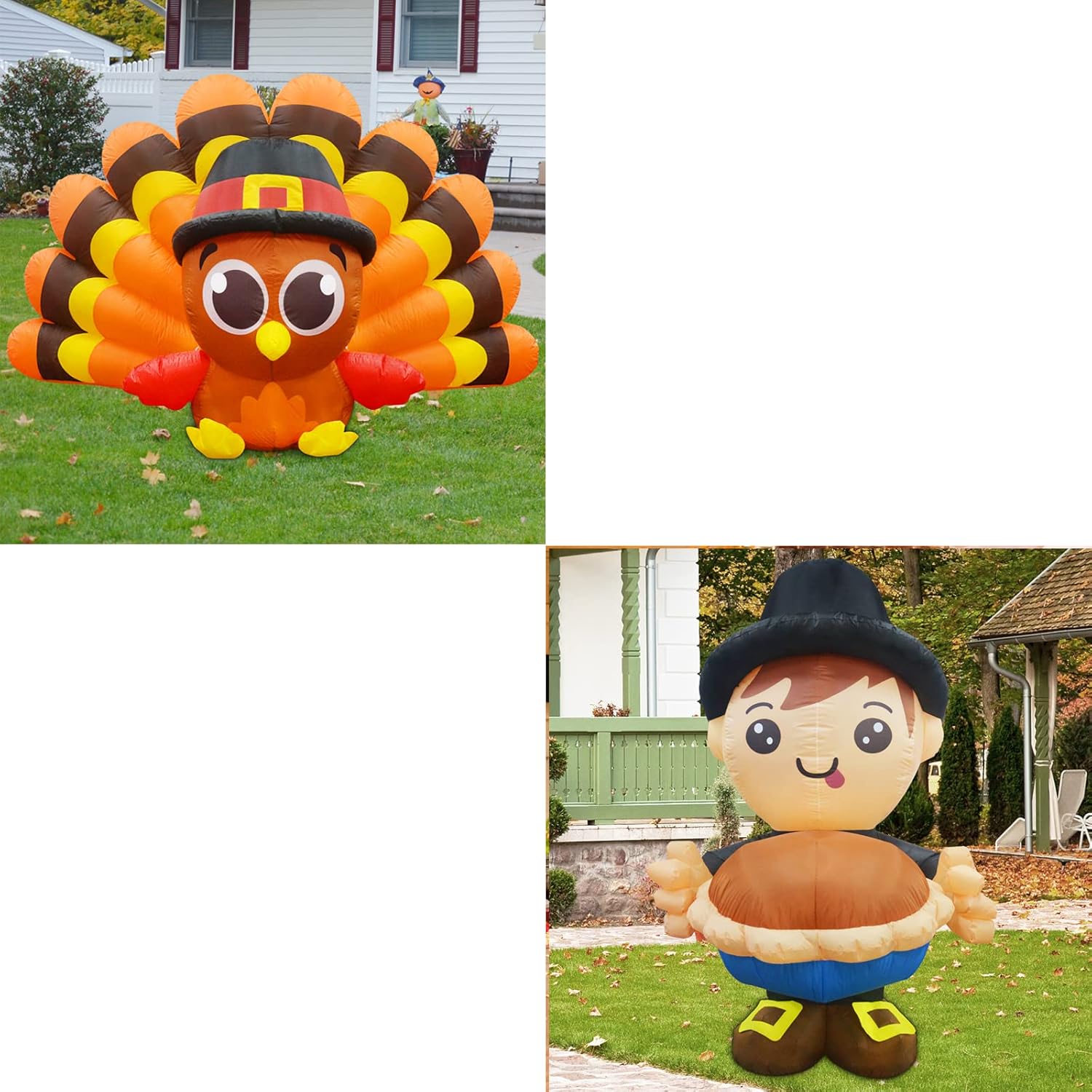 Amazon.com: GOOSH Thanksgiving Inflatables Boy Holding a Pumpkin Pie ...