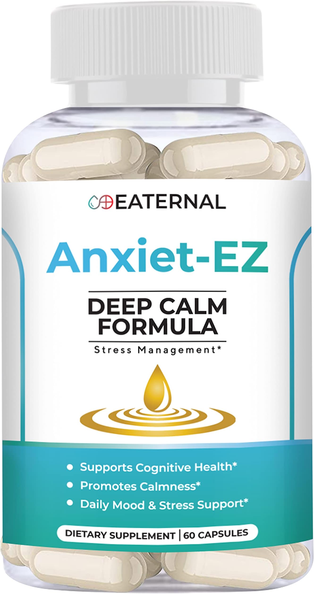 Amazon.com: Anxiet-EZ | Stress, Mood, & Calmness Support with Ashwagandha, Rhodiola, Lemon Balm ...
