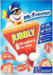 Mr Freeze Jubbly Ice Lolly 8 x 62ml (Pack of 6) (Strawberry) : Amazon ...