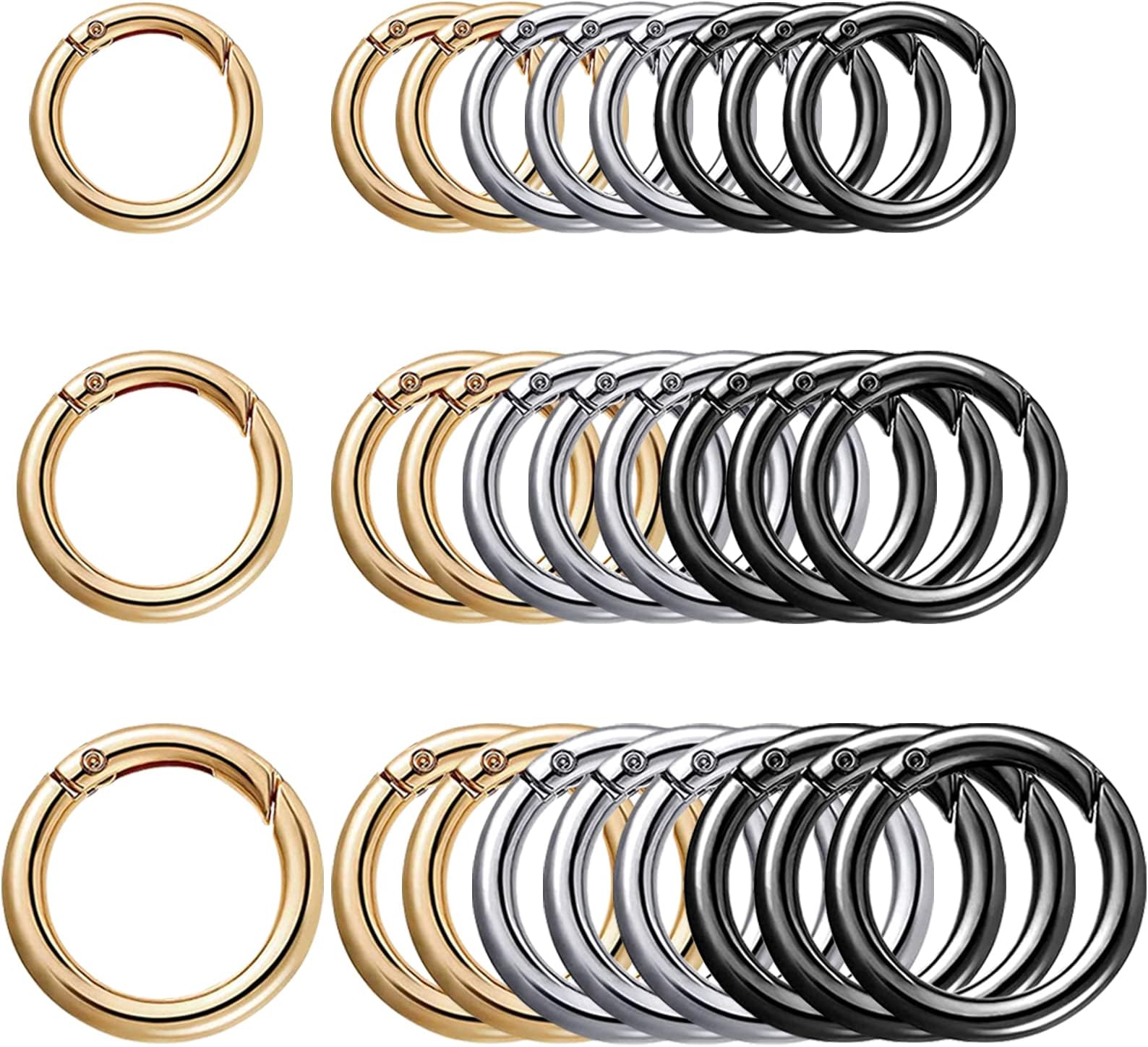 Amazon.com: ZIQI 50Pcs Spring O Rings Round Carabiner Snap Clip, 28MM ...