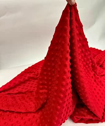 Amazon.com: Red (1 Yard) Minky Dot Fleece Fabric by The Yard, Dimple ...
