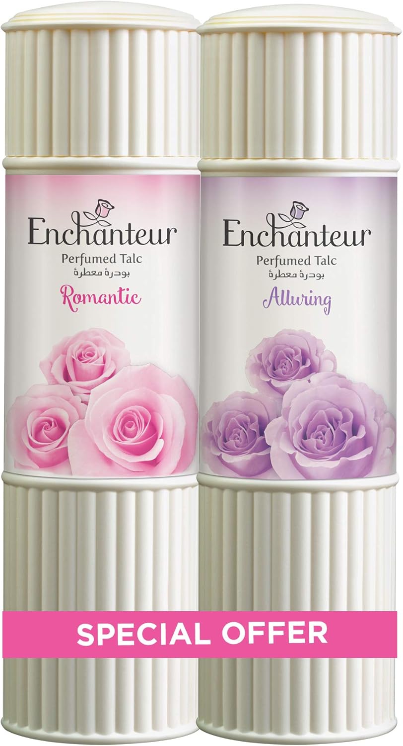 Enchanteur Talcum Powder, Romantic & Alluring, 2 X 250 gm : Amazon.ae ...