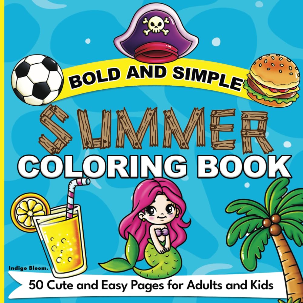 Amazon.com: Bold and Simple Summer Coloring Book: 50 Cute and Easy ...