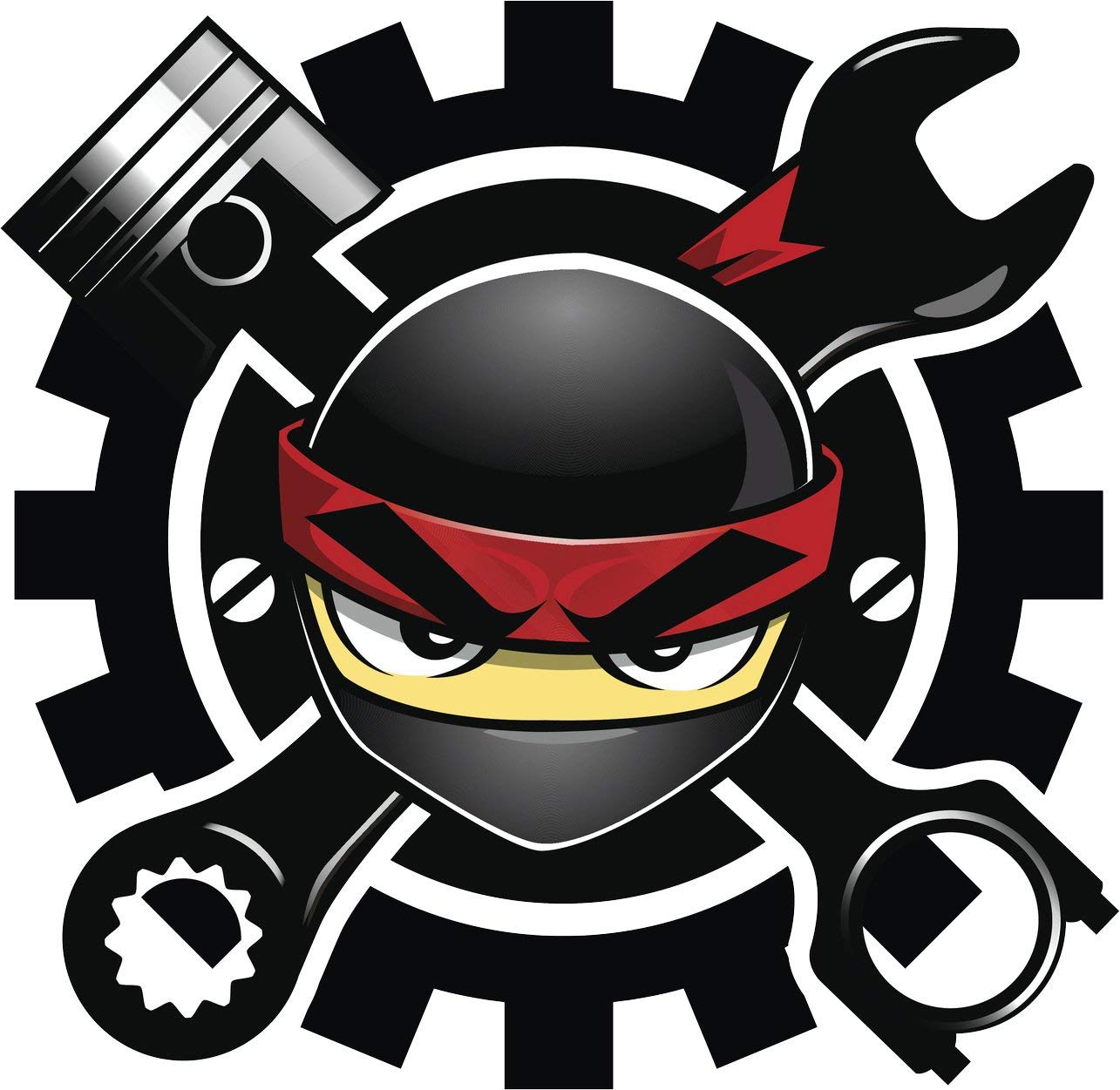 Amazon.com: EW Designs Simple Ninja Mechanic Cartoon Emoji Vinyl Decal ...